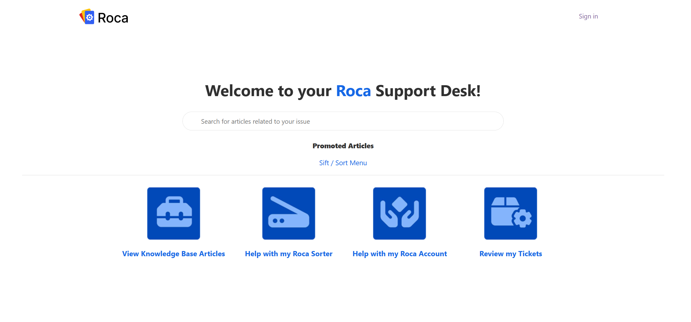 Using the Roca Support Desk – Roca Robotics